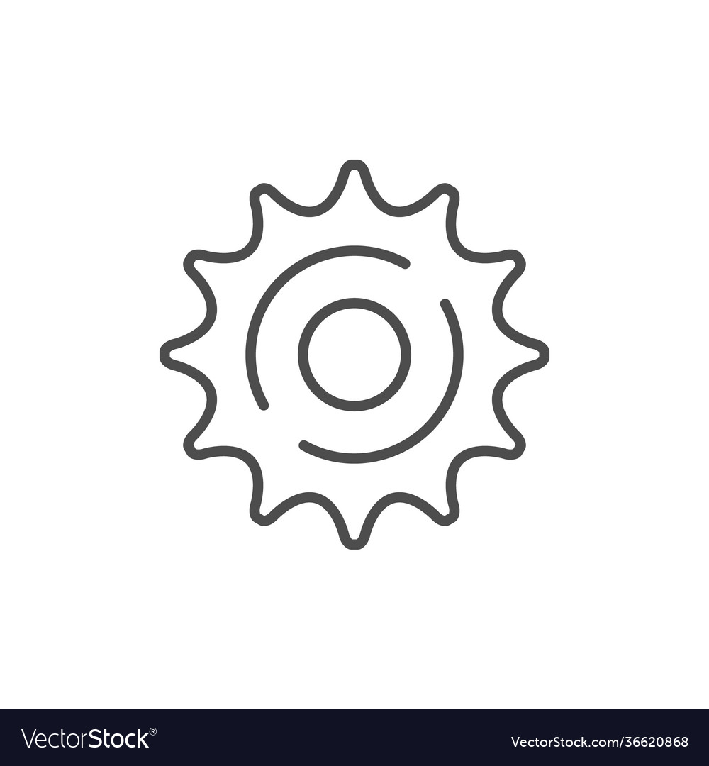 Cogwheel line icon or mechanical concept Vector Image