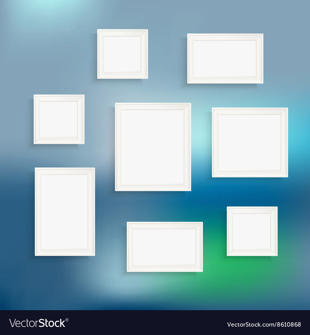 Different frames on blured background template Vector Image