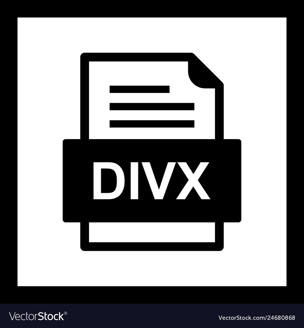 Divx file document icon Royalty Free Vector Image