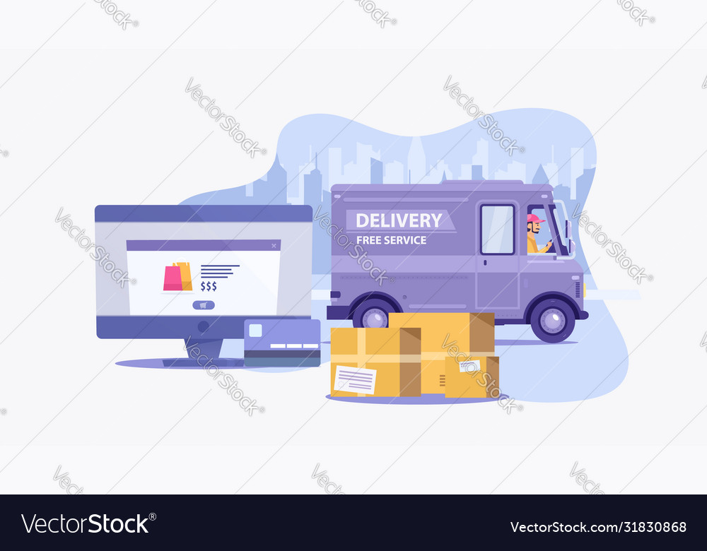 Flat delivery web graphic elements Royalty Free Vector Image