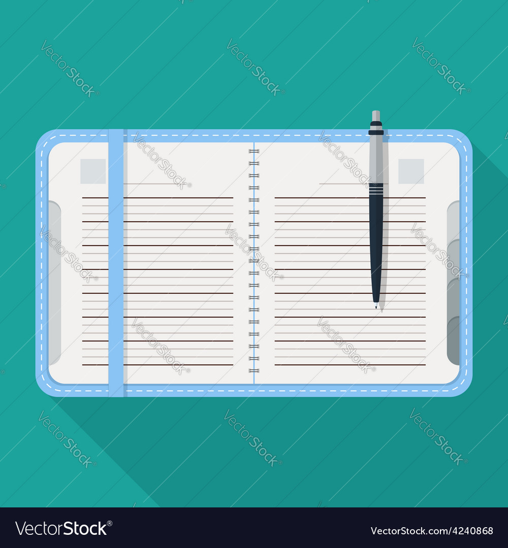Flat notepad modern web icon Royalty Free Vector Image