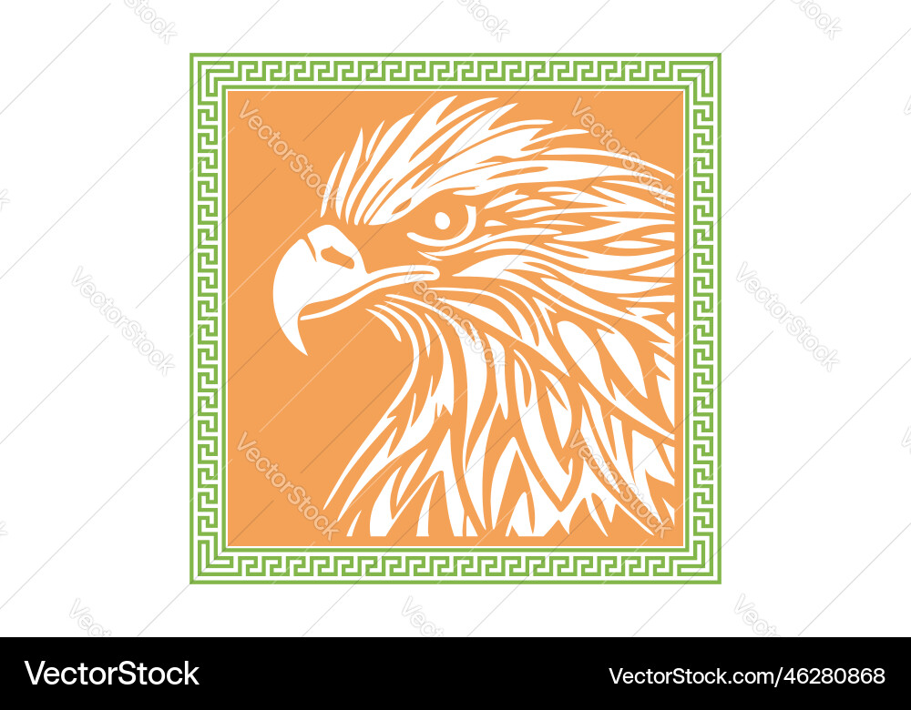 Head of a falcon eagle or hawk with a large beak Vector Image