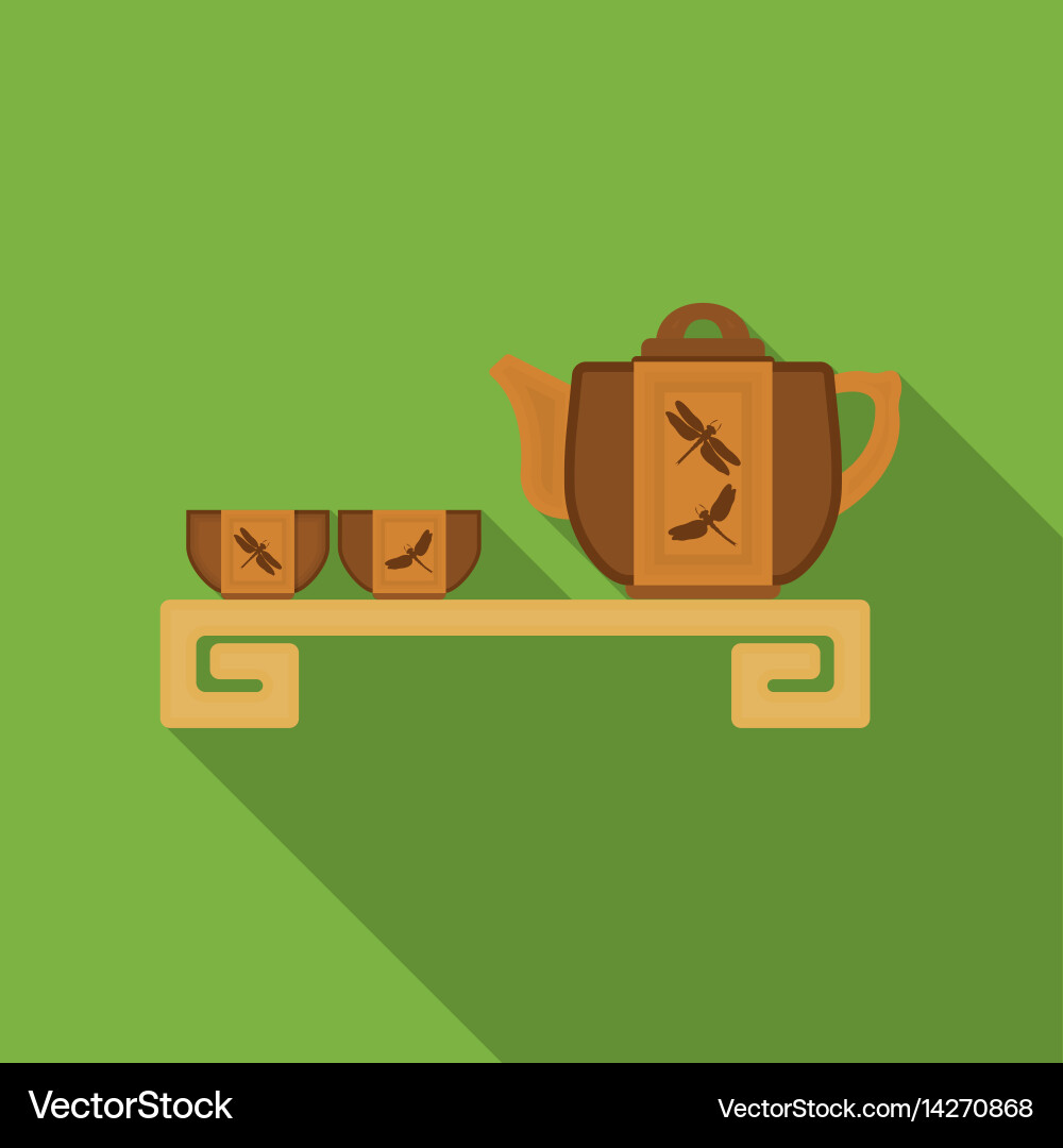 Japanese tea flat icon in style isolated Vector Image