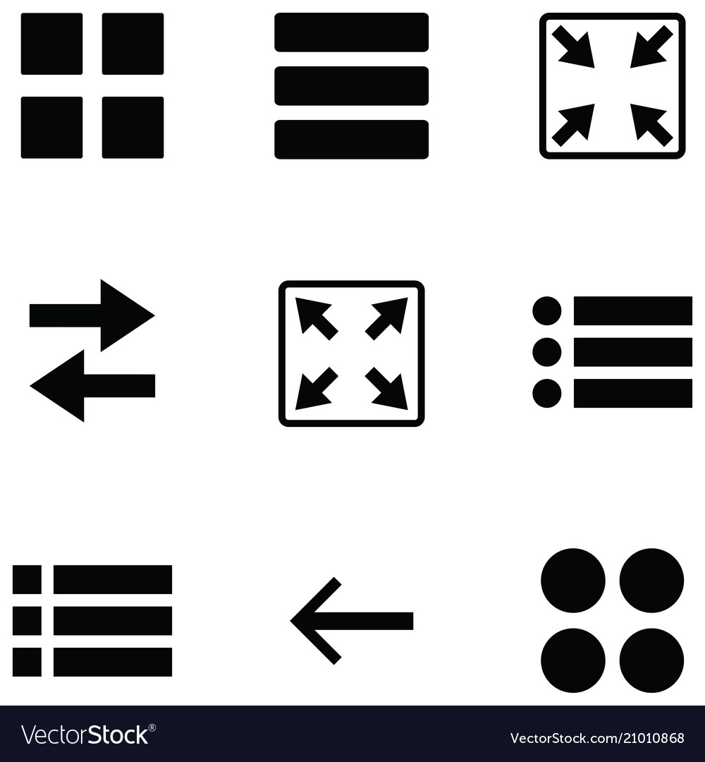 Menu icon set Royalty Free Vector Image - VectorStock