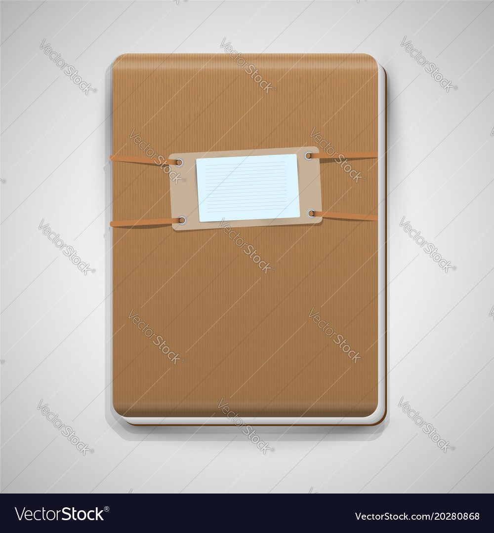 Realistic brown notebook Royalty Free Vector Image