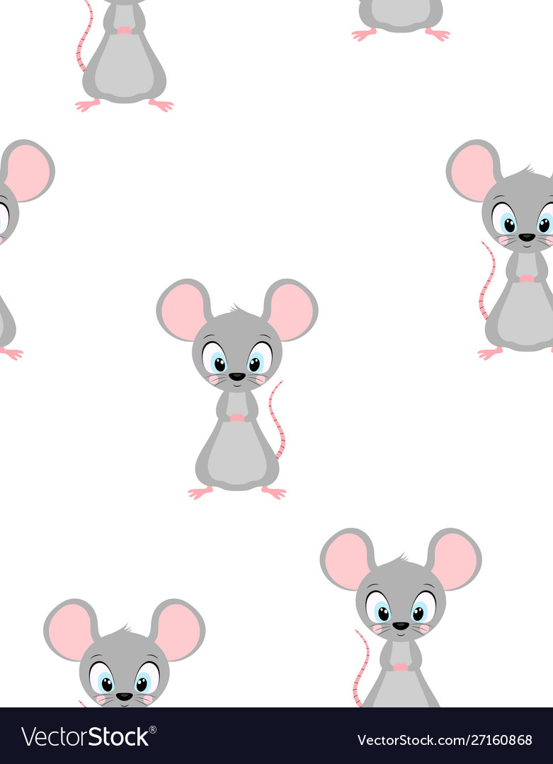 Seamless pattern with cute rat Royalty Free Vector Image