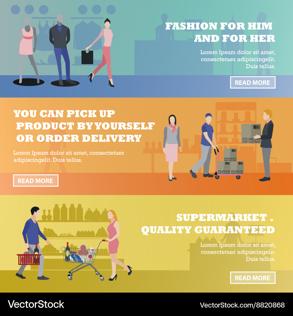 Set of shopping banners Royalty Free Vector Image