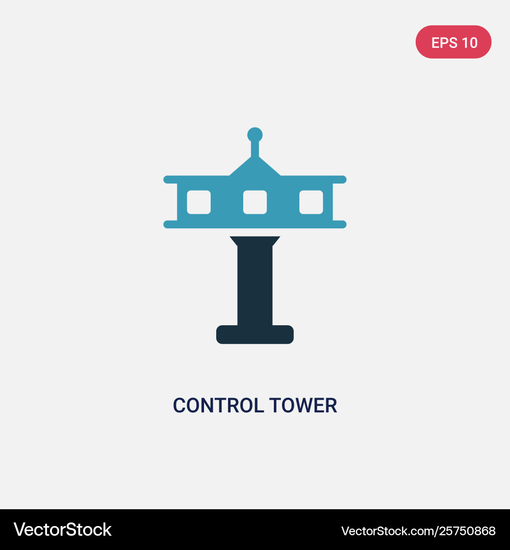 Two color control tower icon from travel concept Vector Image