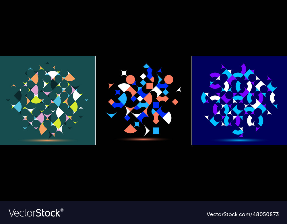 Abstract geometric designs set pattern Royalty Free Vector