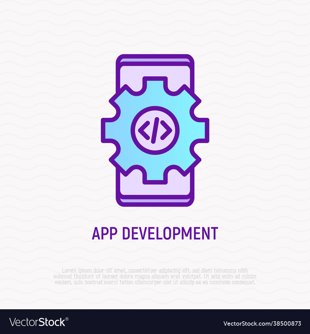 App development thin line icon smartphone Vector Image
