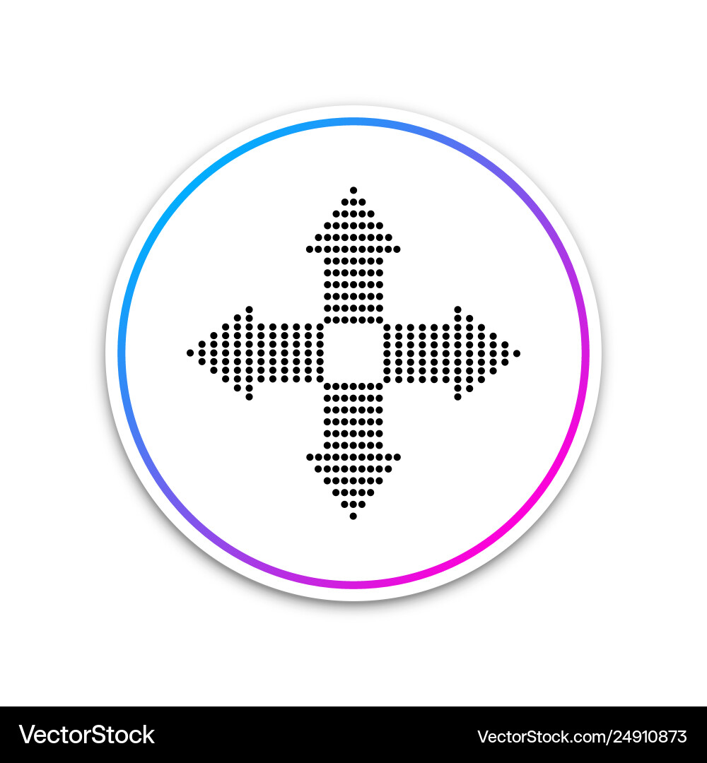 Arrows dots in four directions icon isolated Vector Image