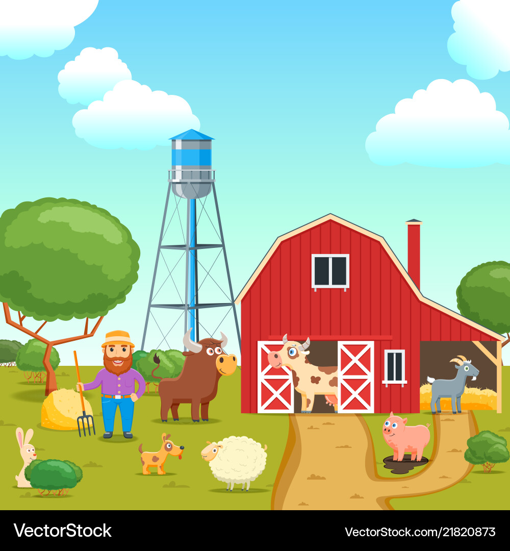 Cartoon agricultural concept 03 Royalty Free Vector Image