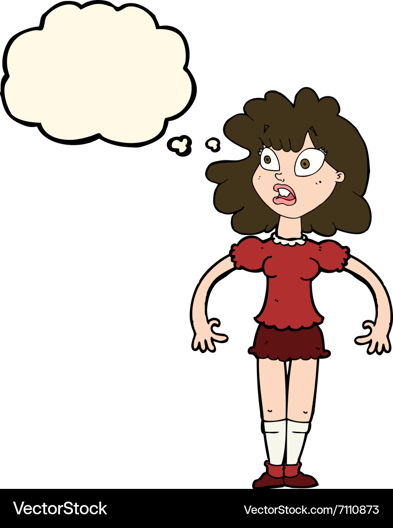 Cartoon pretty girl with shocked expression Vector Image