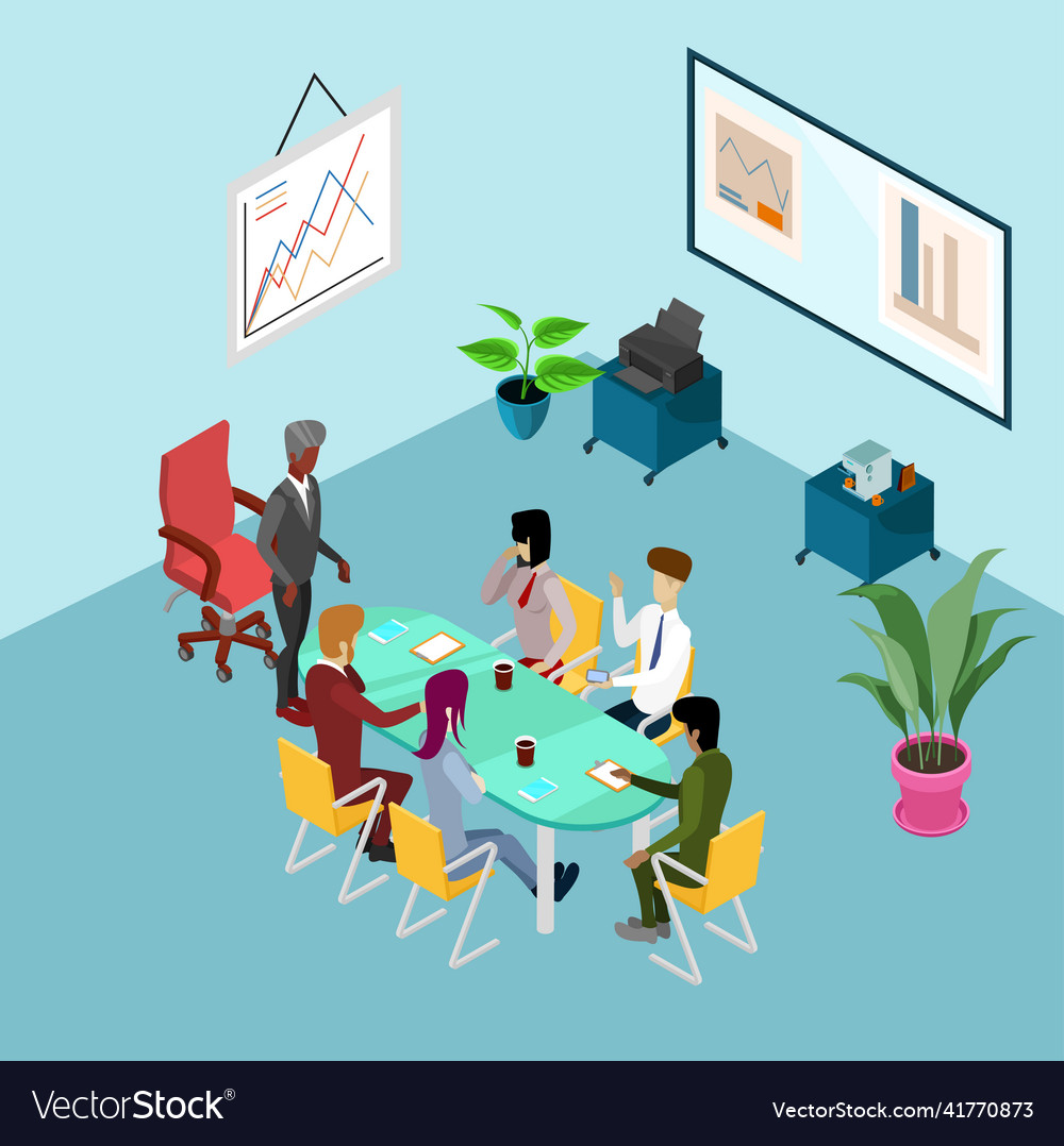 Concept of the coworking center business meeting Vector Image Concept of the coworking center business meeting Vector Image