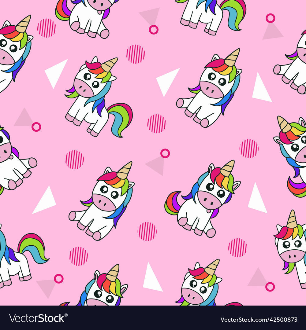 Cute animal magical unicorn horse seamless Vector Image