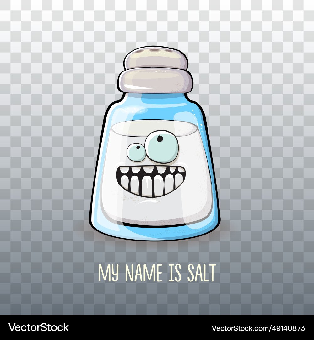 Cute cartoon salt shaker with smiling faces Vector Image