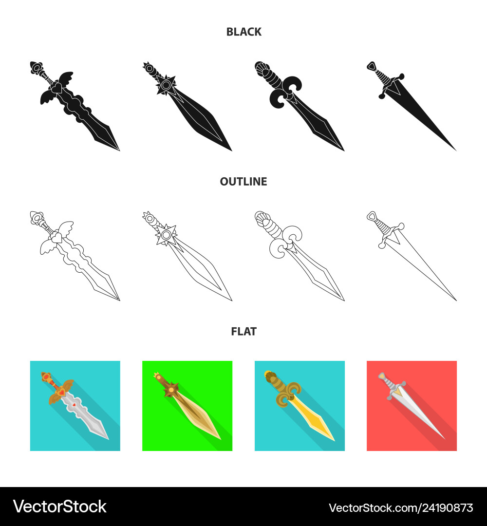 Design of game and armor symbol collection Vector Image