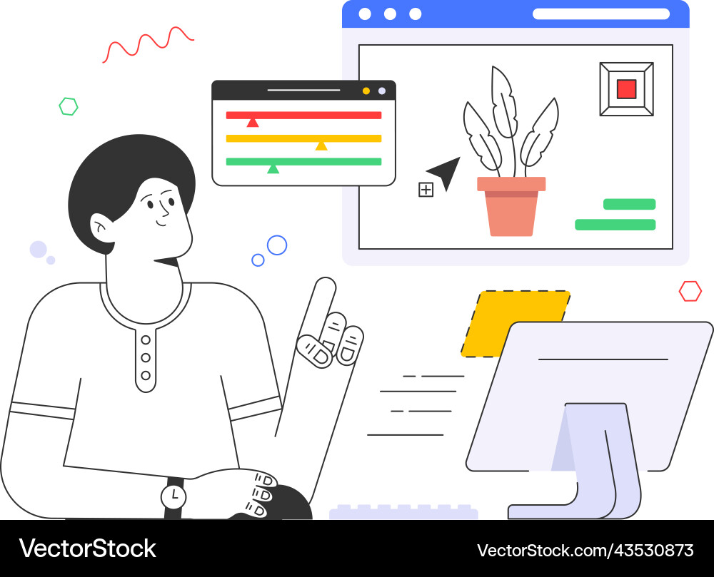 Download flat of graphic editor Royalty Free Vector Image