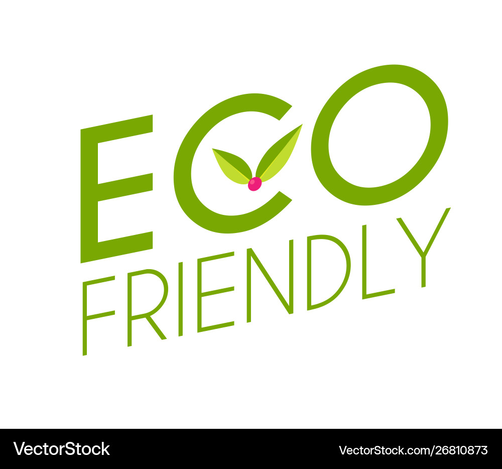 Eco friendly badge design with leaves save nature Vector Image