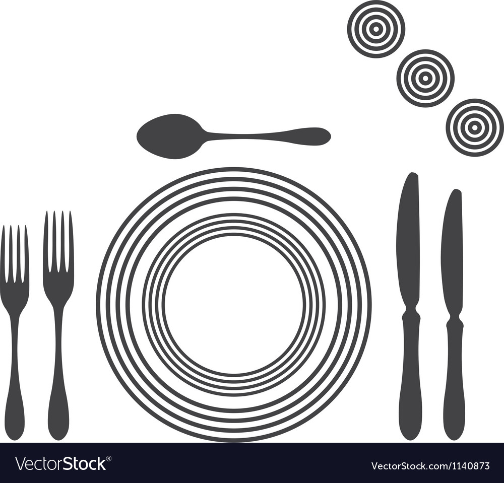 Etiquette proper table setting Royalty Free Vector Image
