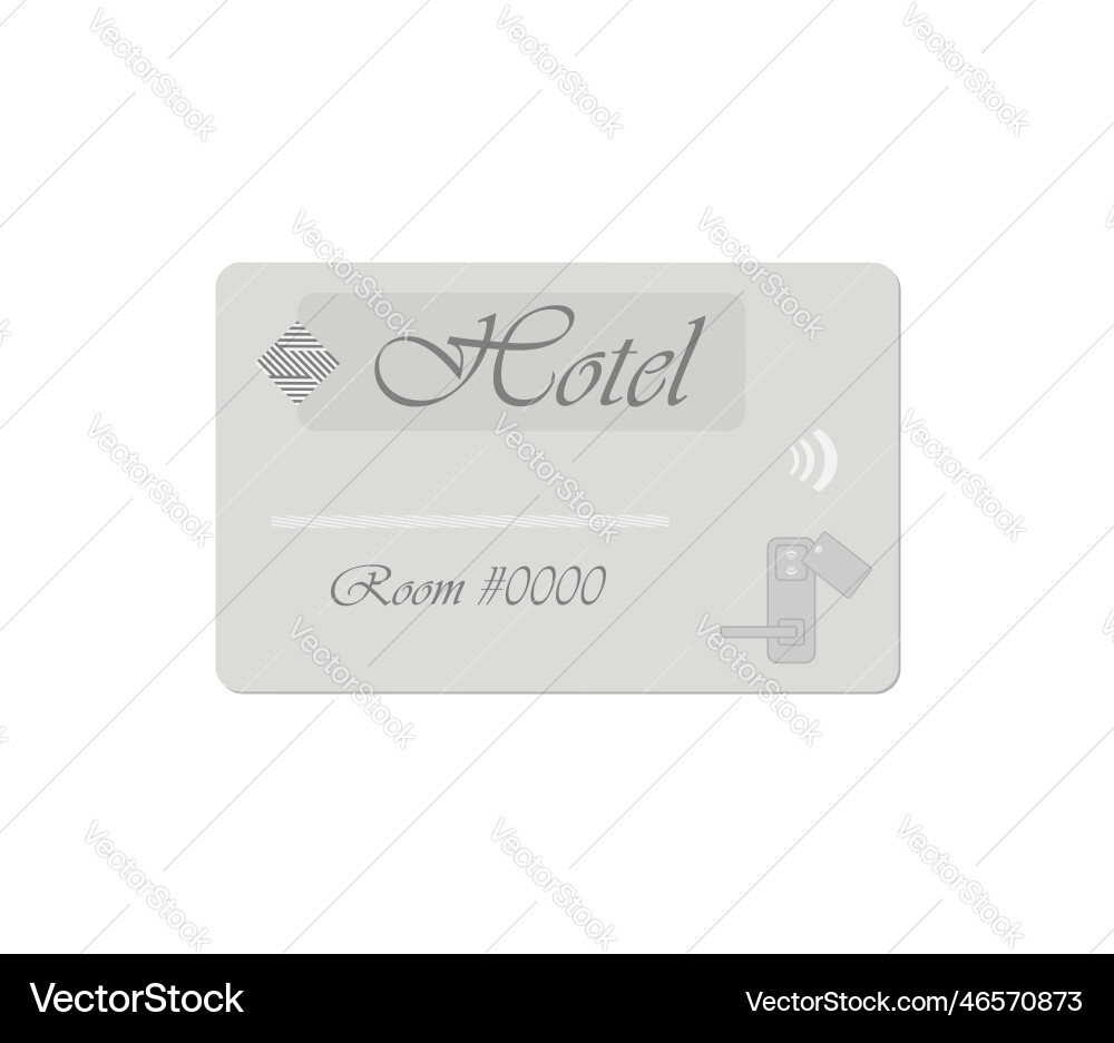 Gray hotel rfid key card isolated on white Vector Image