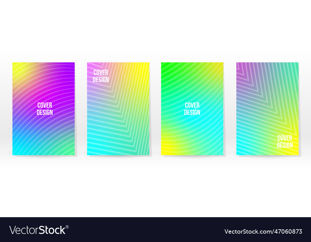 Minimal poster pastel soft rainbow gradient set Vector Image