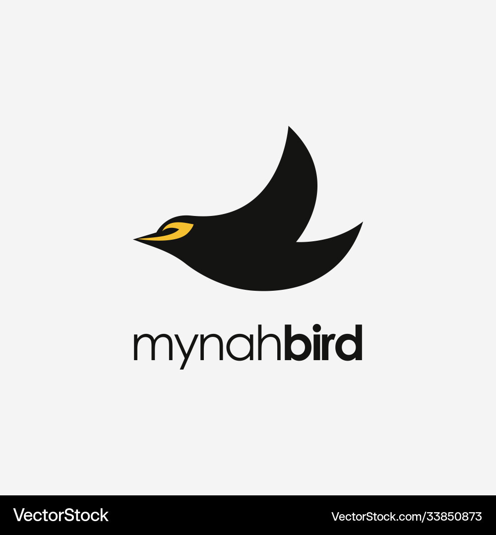 Minimalist mynah bird logo icon template Vector Image