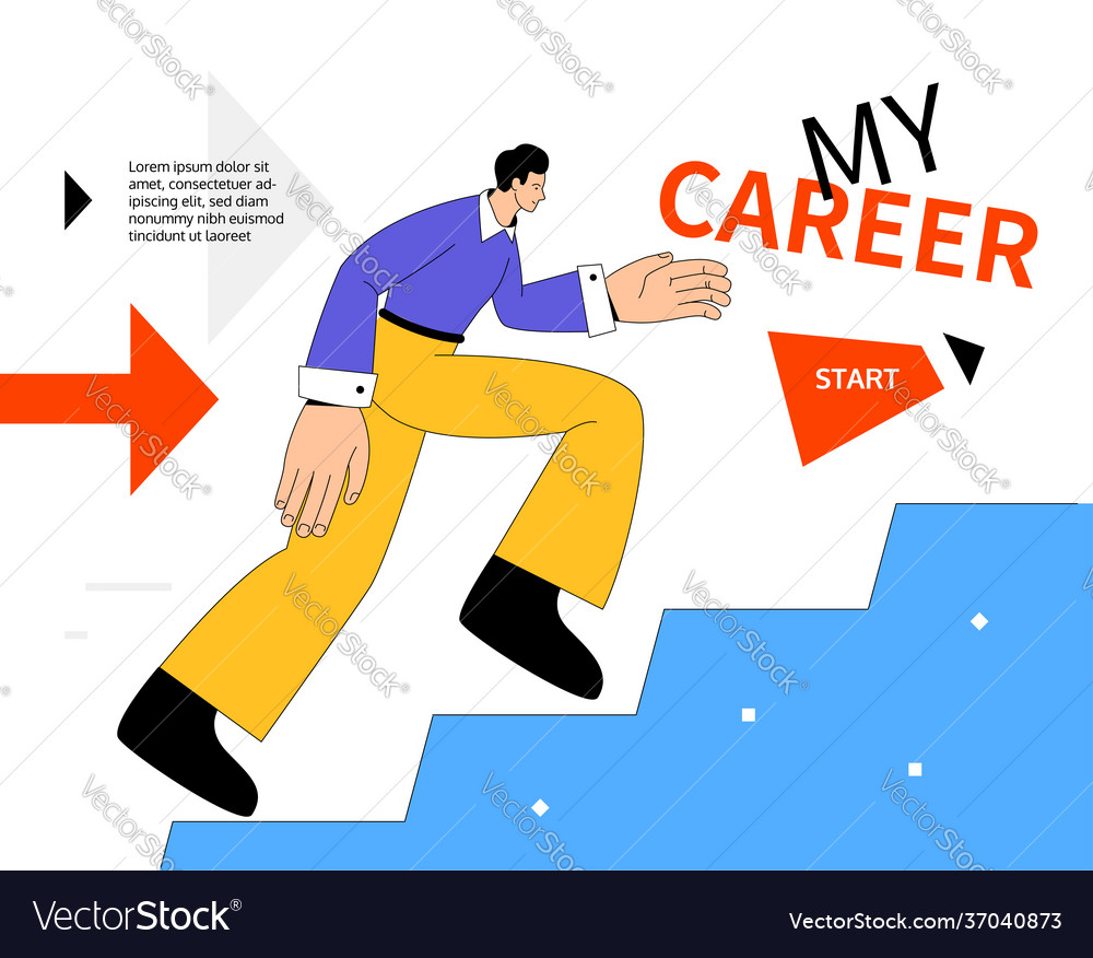 My career - modern colorful flat design style web Vector Image
