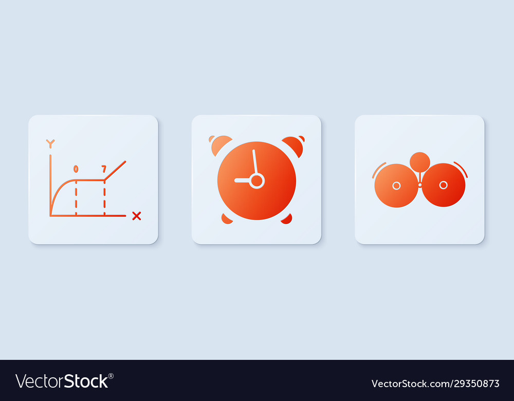 Set alarm clock pie chart infographic and ringing Vector Image
