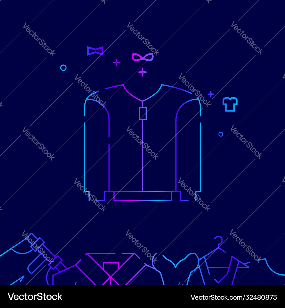 Short sport jacket line icon on a dark blue Vector Image