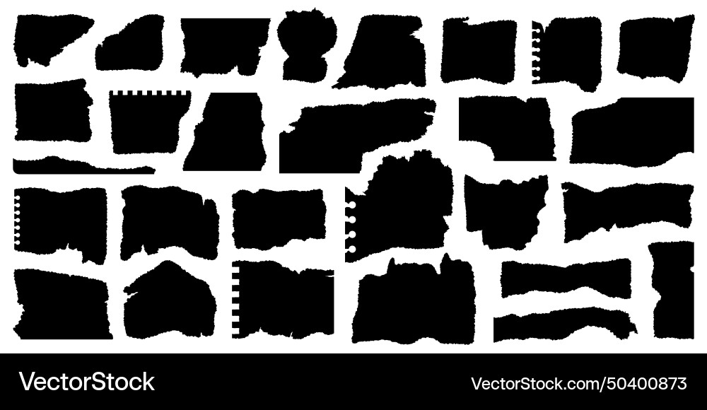 Torn paper with jagged ragged edges ripped Vector Image