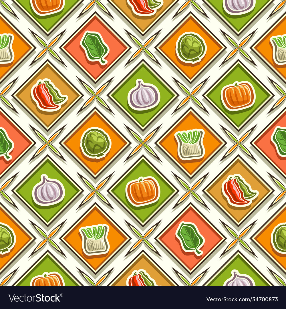 Vegetable seamless pattern Royalty Free Vector Image