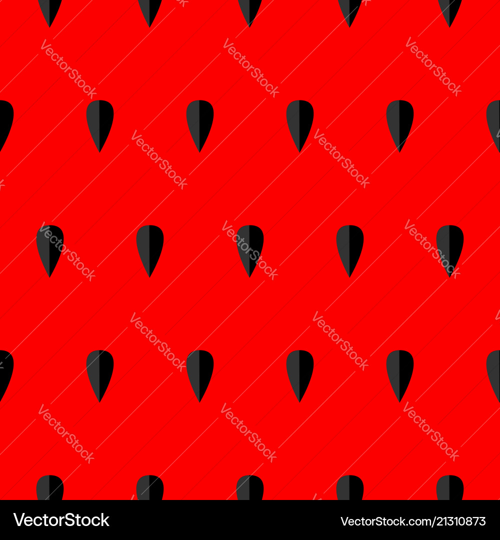 Watermelon slice cut with black seeds in a row Vector Image