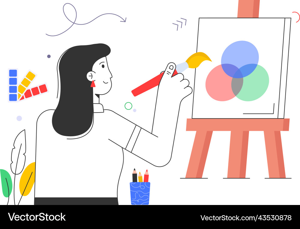 A captivating flat of artist Royalty Free Vector Image