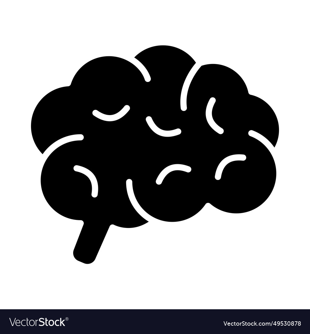 Brain glyph icon for personal and commercial use Vector Image