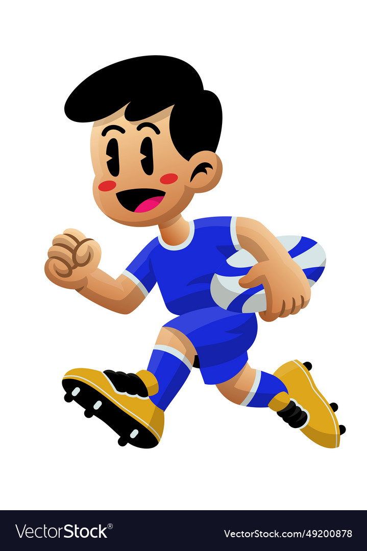 Cartoon boy playing rugby Royalty Free Vector Image Cartoon boy playing rugby Royalty Free Vector Image