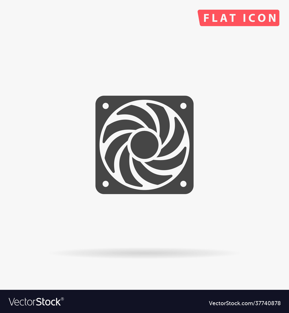 Computer cooler flat icon Royalty Free Vector Image