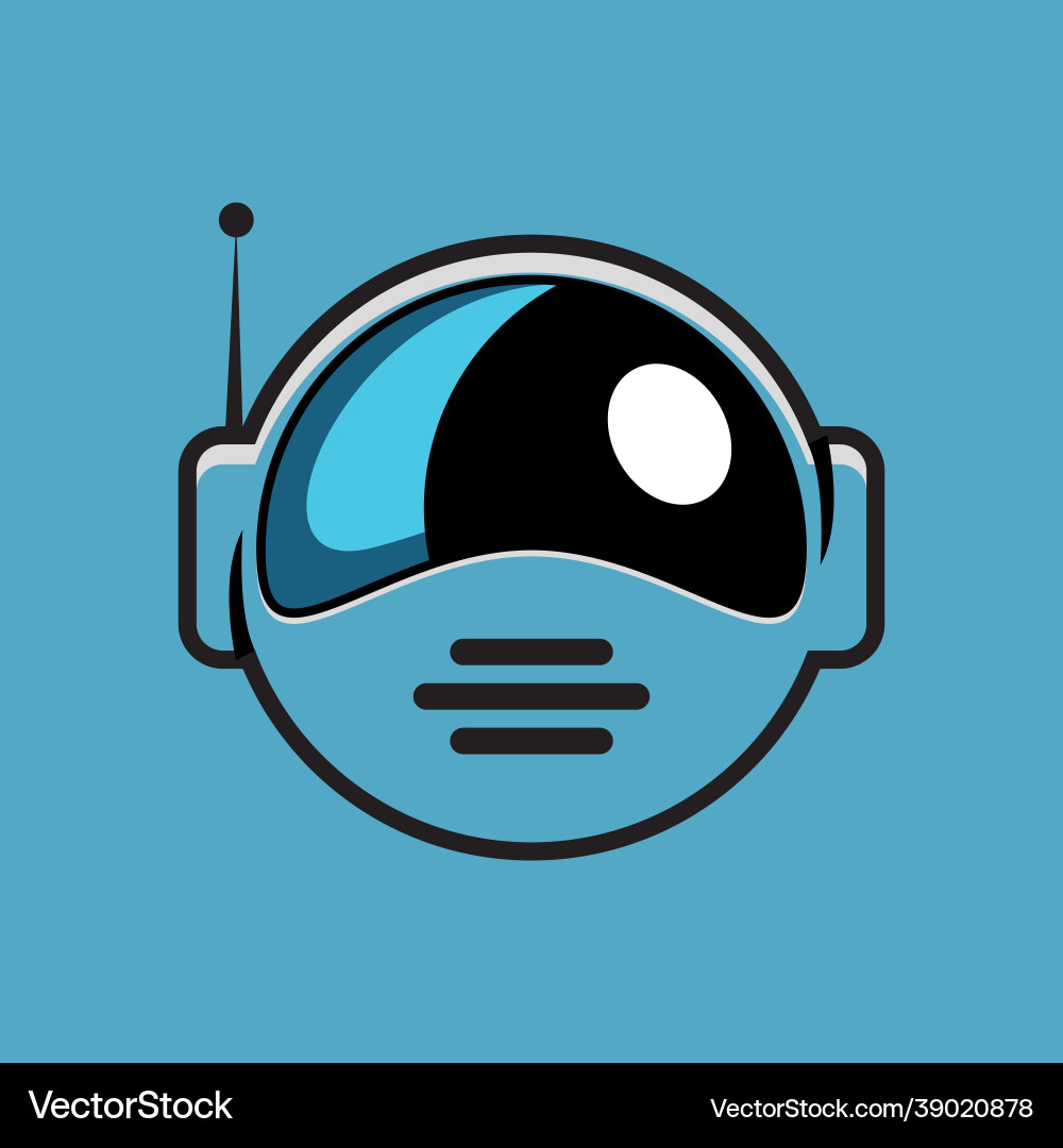 Cute astronaut helmet logo design Royalty Free Vector Image