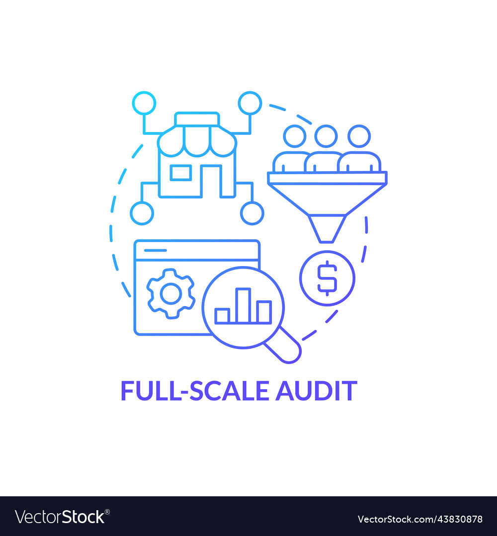 Full scale audit blue gradient concept icon Vector Image