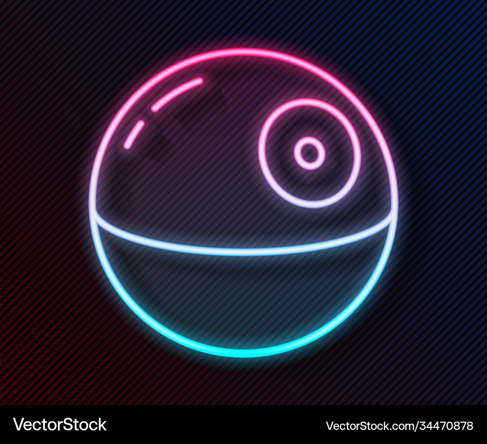 Glowing neon line death star icon isolated Vector Image