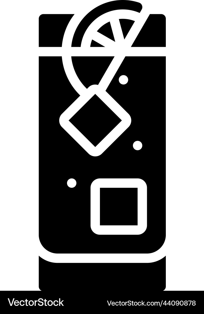 Highball cocktail icon alcoholic mixed drink Vector Image
