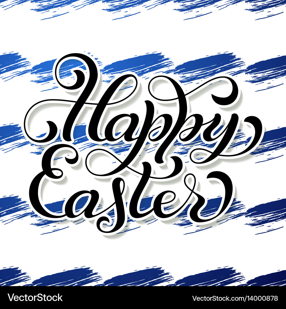 Holiday gift card with hand lettering happy easter
