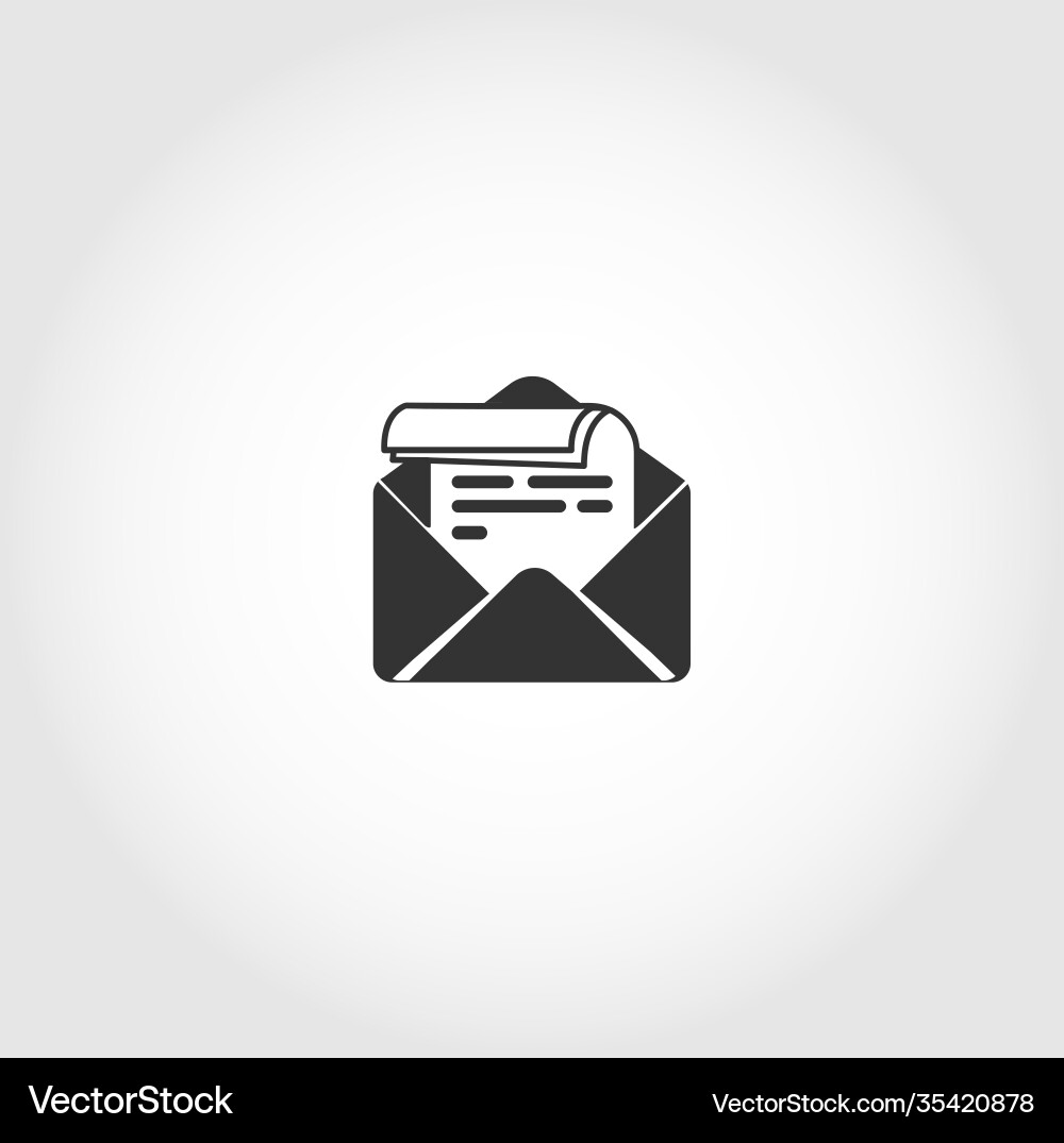 Letter envelope open mail isolated icon business Vector Image