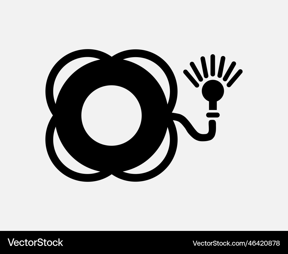 Lifebuoy with light icon Royalty Free Vector Image