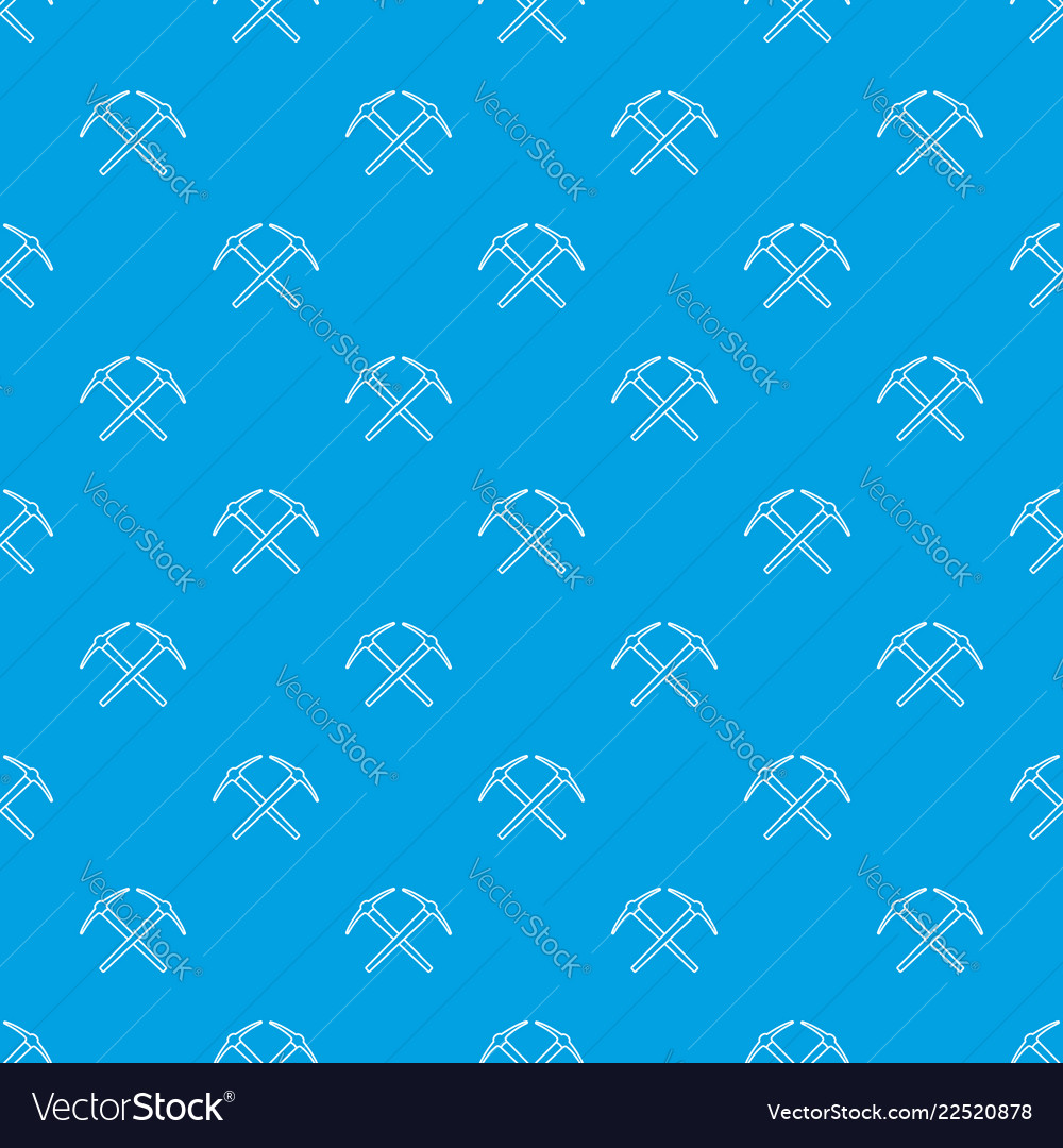 Mining pickaxe pattern seamless blue Royalty Free Vector