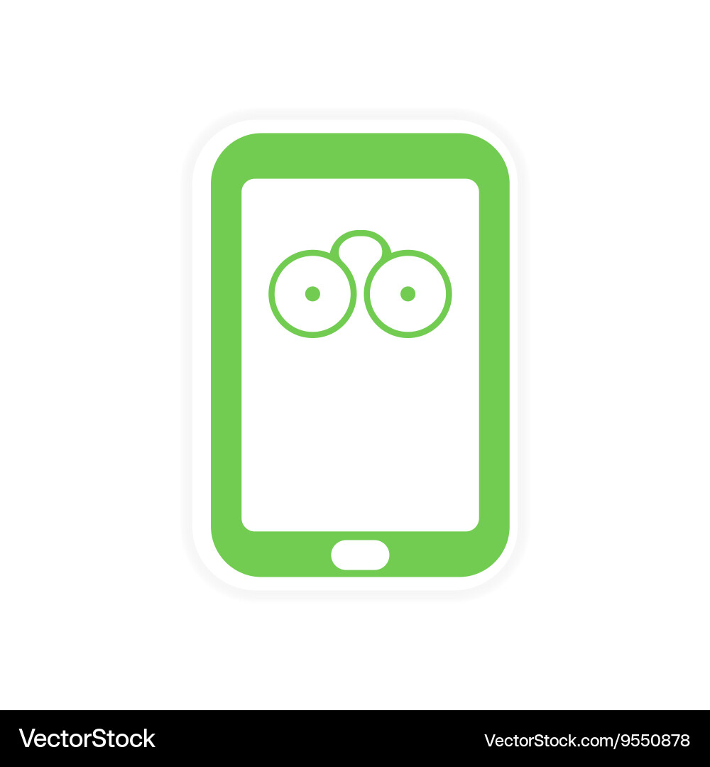 Paper sticker on white background mobile phone Vector Image