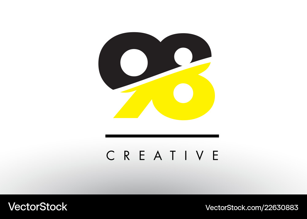 98 black and yellow number logo design Royalty Free Vector