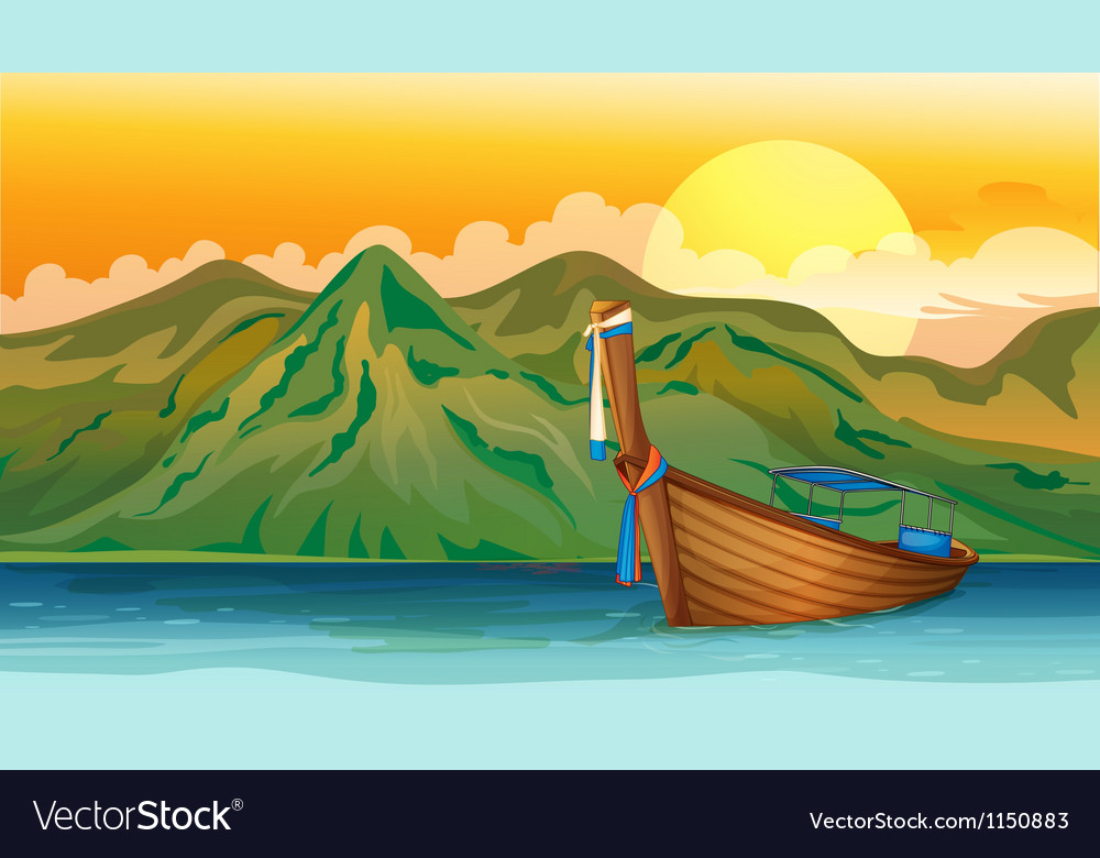 A boat floating Royalty Free Vector Image - VectorStock