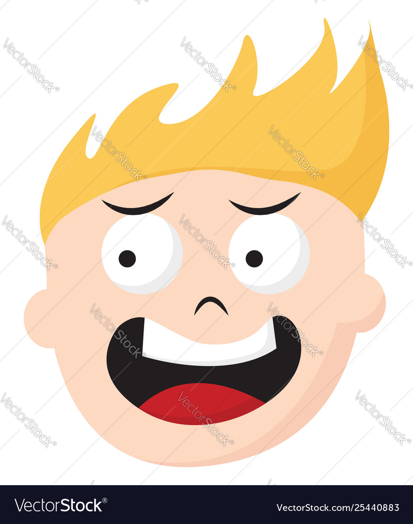 Boy with open mouth or color Royalty Free Vector Image