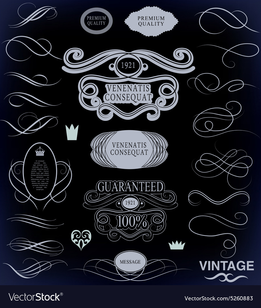 Calligraphic design elements Royalty Free Vector Image